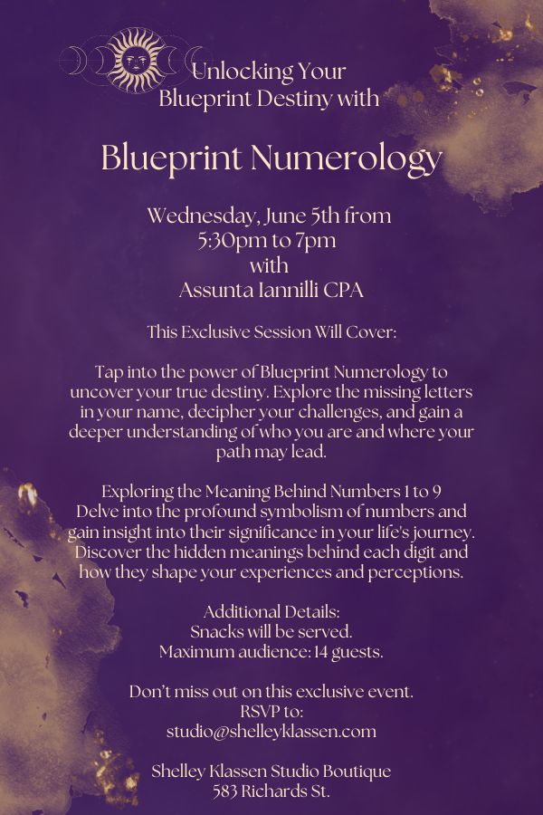 Blueprint Numerology Event – Shelley Klassen